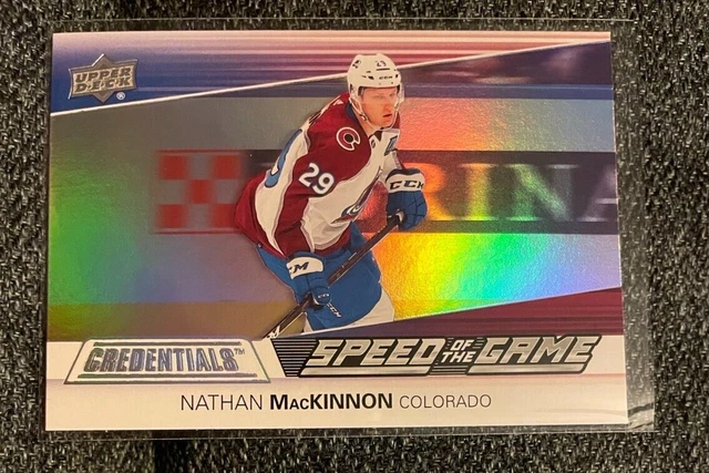 2021-22 UD CREDENTIALS Speed of the Game Nathan MacKinnon Colorado EUR ...