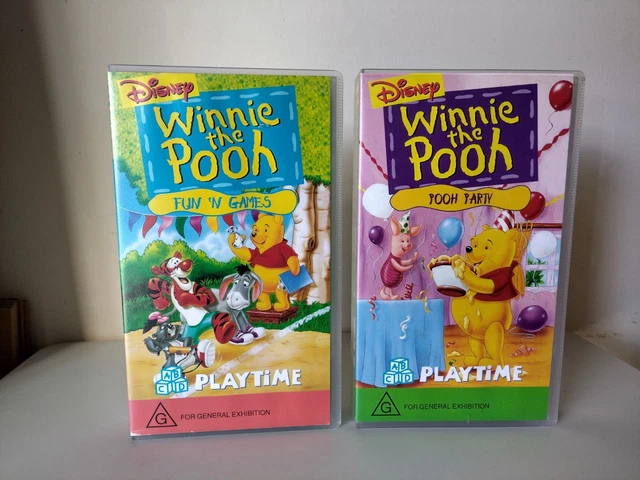 WINNIE THE POOH pooh party playtime & FUN N GAMES VOL 4 VHS WALT DISNEY ...