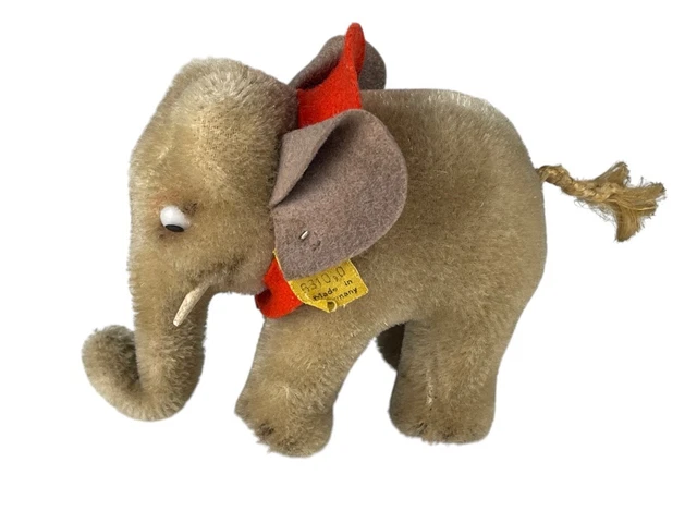 PELUCHE STEIFF ANIMAL collector 6310.00 éléphant 10 x 13 cm excellent ...