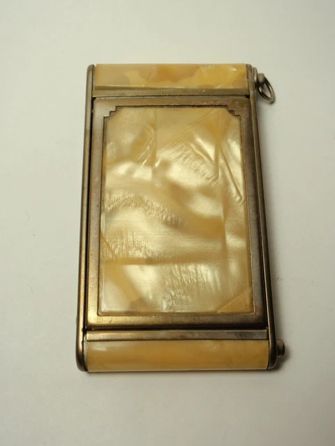VINTAGE YELLOW PLASTIC Celluloid Camera Style Powder Compact by Girey ...