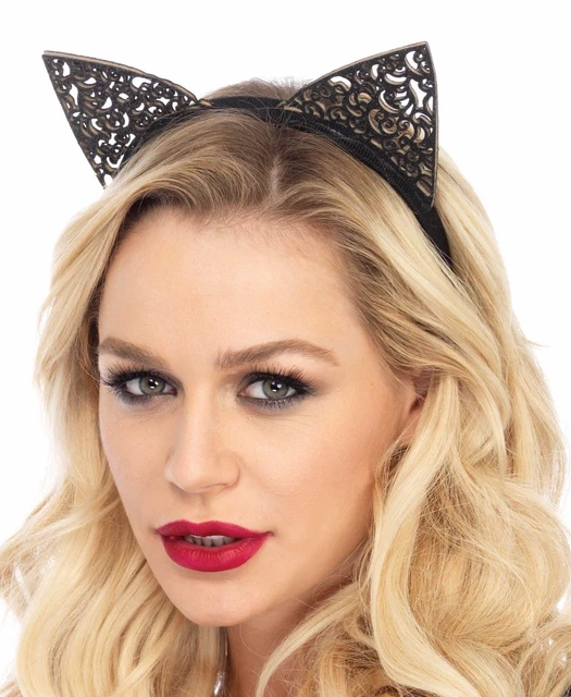 FILIGREE CAT EARS Headband Sexy Cute Halloween Fancy Party Role Play ...