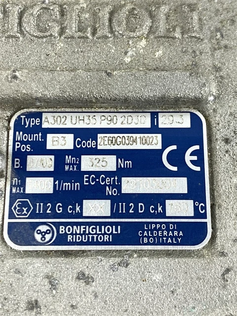 BONFIGLIOLI RIDUTTORI A302 UH35 P90 2D3D Stirnkegelradgetriebe Gearbox ...