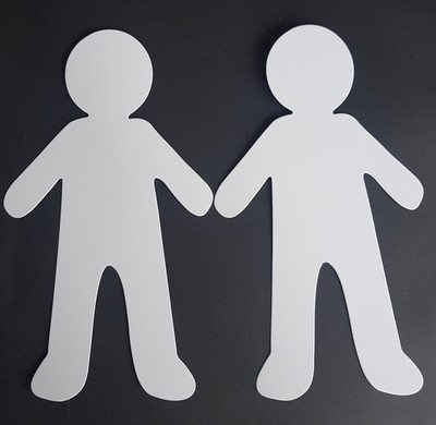 20 BOY SHAPED Card Shapes-Large-Plain Cut Outs/Silhouette-Kids/Children ...