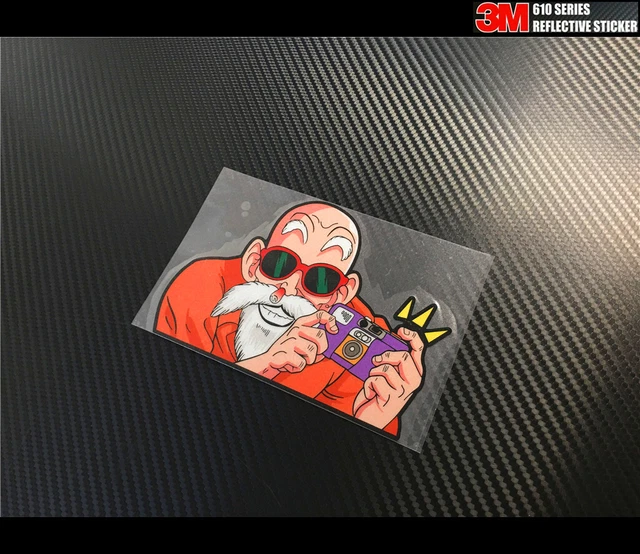 MASTER ROSHI DRAGON BALL PEEKING Peeker JDM Reflective Sticker #R13 EUR ...