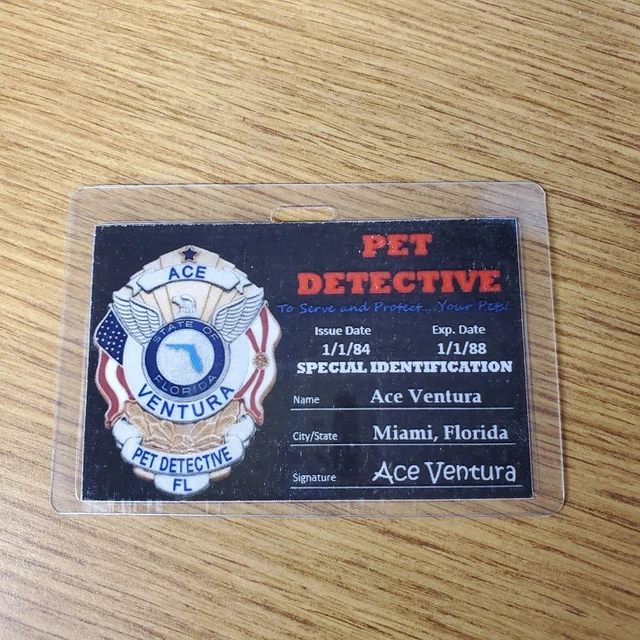 AS VENTURA ANIMAL Domestic Detective Identification Badge- Cosplay ...