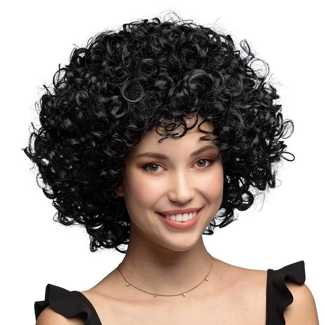 86226 - PERÜCKE Candice mittellang schwarz Lockenperücke 80er-Jahre ...