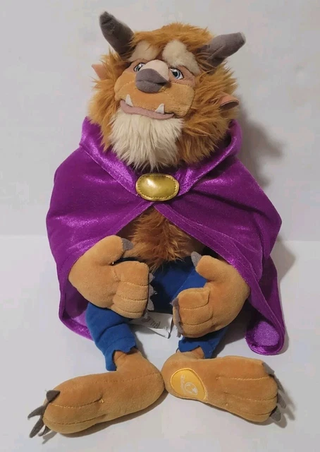 DISNEY STORE BEAUTY and Beast With Purple Cape Stuffed Plush Toy 13'' £ ...