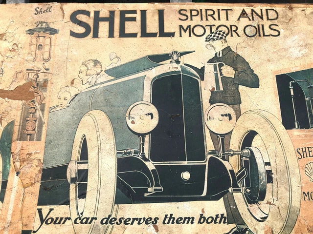 RARE ORIGINAL 1930'S Art Deco Shell Spirit and Motor Oil Poster by René ...