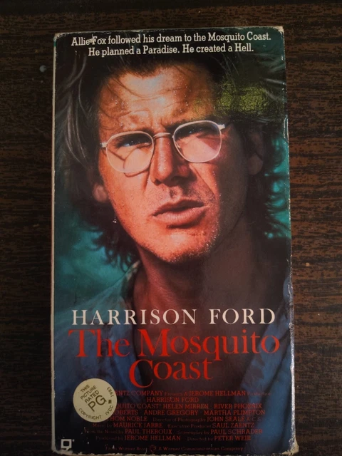 THE MOSQUITO COAST VHS Harrison Ford River Phoenix Box Beat Movie Plays ...
