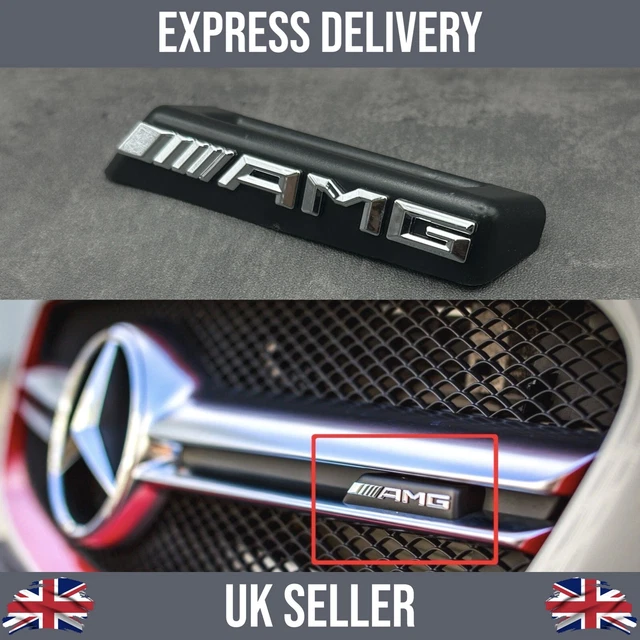 CHROME AMG FRONT Grille Radiator Badge for Mercedes C63S E63S CLA45 ...
