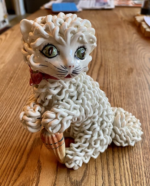 A VINTAGE CHINA pottery 1950s Italian Spaghetti Character cat figurine ...