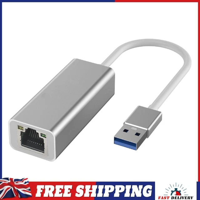TYPE-C TO RJ45 Ethernet Wired LAN Adapter 10/100/1000Mbps (Silver USB 100M) £5.87 - PicClick UK