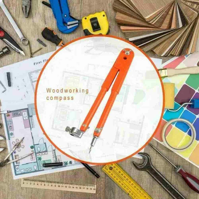 PROFESSIONAL CARPENTER'S COMPASS Tool Large Metal Marking Ci Drawing ...
