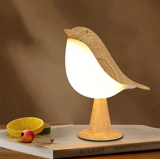 3 COLORS WOODEN Bird Night LED Lamp/ Diffuser Touch Switch,Rechargeable ...