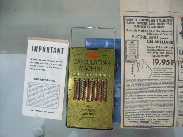 RARE MACHINE A Calculer Calculating Wizard Germany Vintage Avec Notice ...