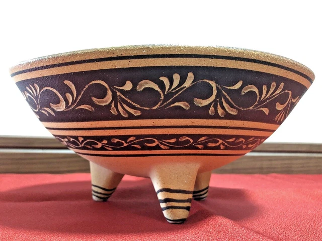 TSUBOYA-YAKI OKINAWA POTTERY Bowl – Japanese Ryukyu Ware, Flower Design ...