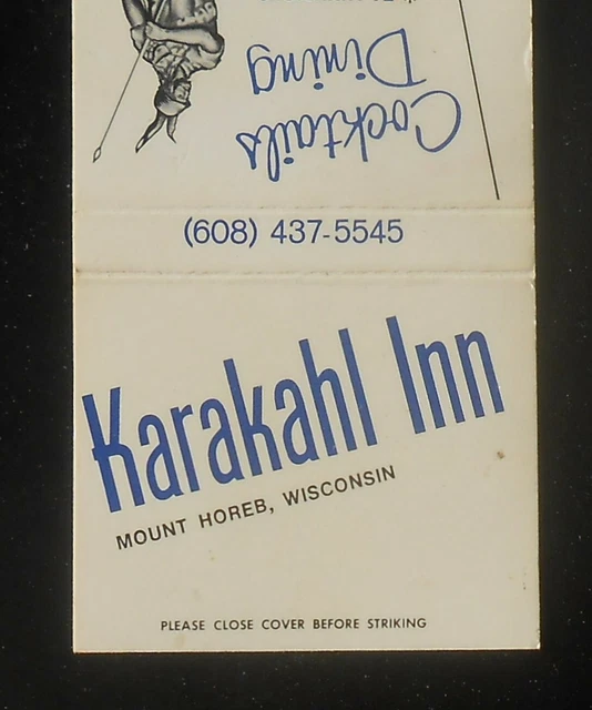 1970S KARAKAHL INN Cocktails Dining 76 Luxurious Rooms Mount Horeb WI ...