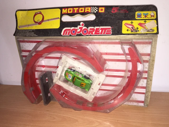 MAJORETTE TRACK MOTOR 0 with 1 Car PORSCHE GREEN MIB Vintage Made in ...