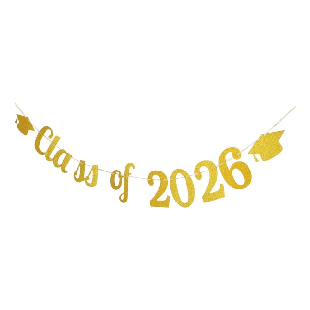 GRADUATION DECORATIONS 2026, Class of 2026 Glitter Banner with ...