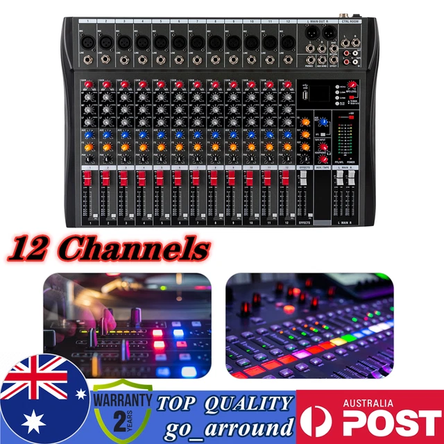 12-CHANNEL AUDIO MIXER 3-band Equalizer Built-in Bluetooth Mixing ...