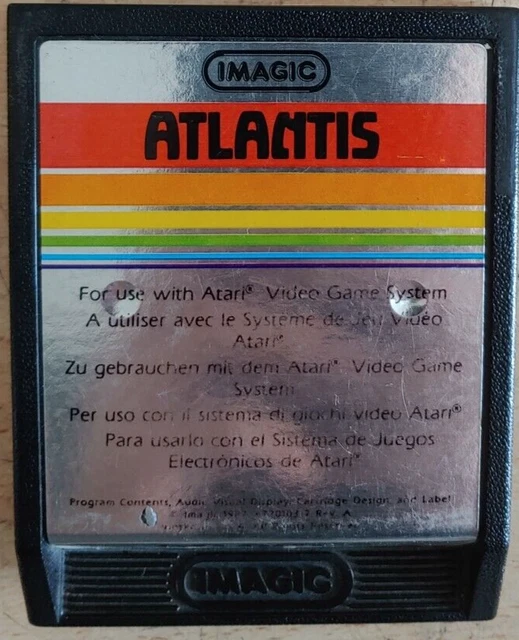 ATLANTIS (IMAGIC 1982) Atari VCS 2600 (Module / Cartridge) Classic 8 ...