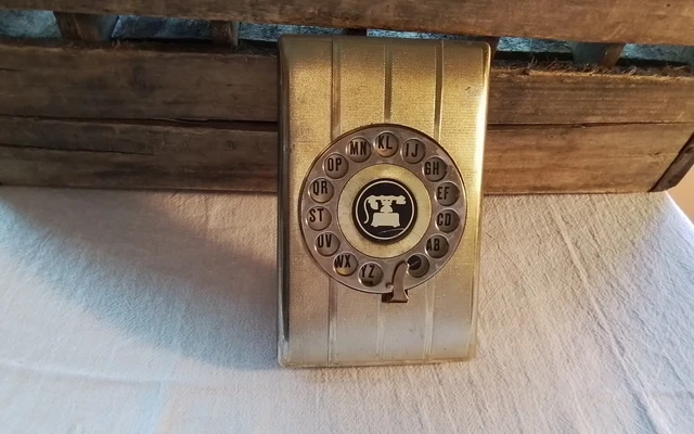 VINTAGE ROTARY TELEPHONE Index Dial Flip Up Address Telephone Storage ...