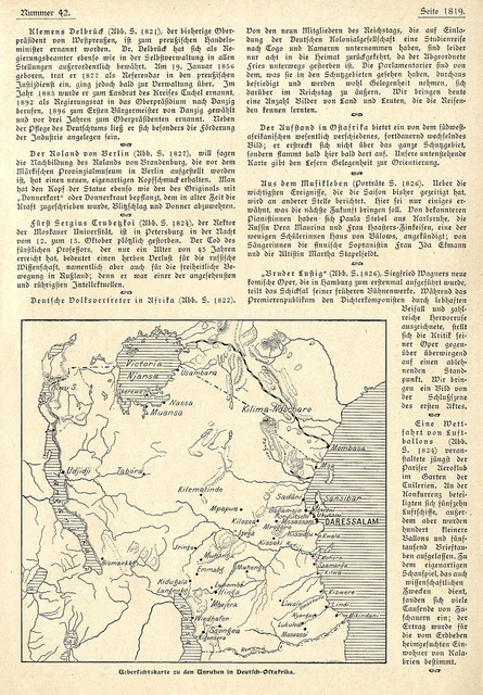 OVERVIEW MAP OF the uprising in German East Africa * text & picture ...