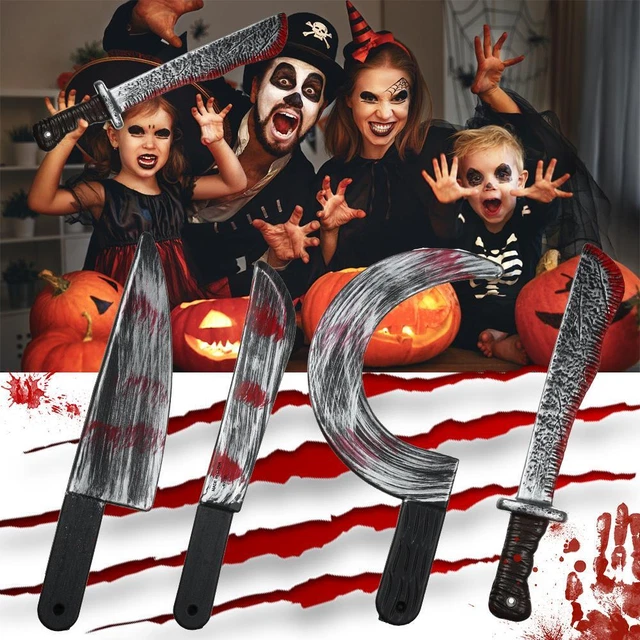 FESTIVAL TOY BLOOD Knife Plastic Chopper Knife Sickle Simulation Bloody ...