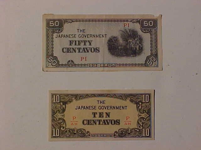 VINTAGE JAPANESE INVASION Philippines WORLD WAR PAPER MONEY ORIG WWII ...