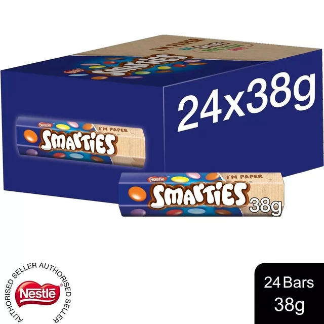 SMARTIES MILK CHOCOLATE Tubes 38g (Pack of 24) Perfect Gift Idea For ...