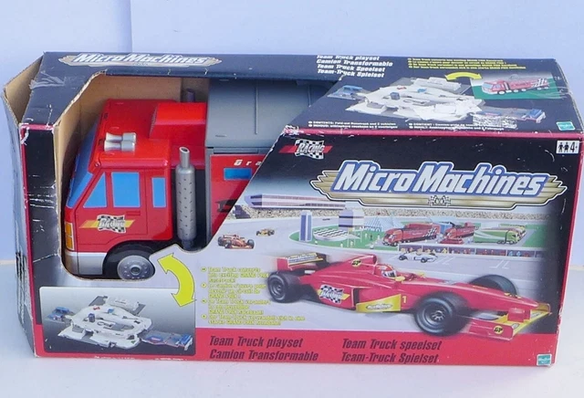 VINTAGE HASBRO MICRO Machines Grand Prix Racing Team Truck / Playset ...