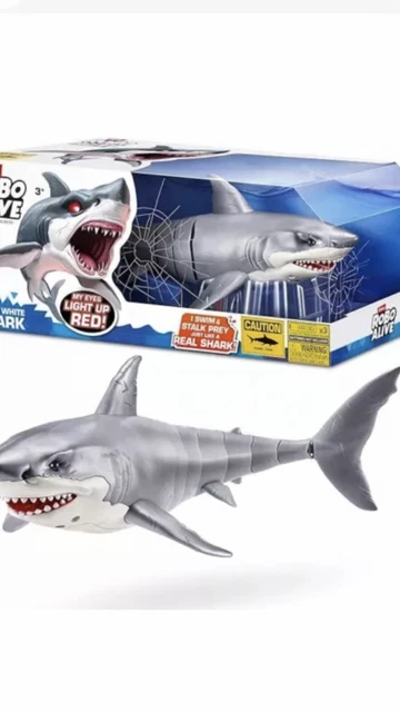 ZURU ROBO ALIVE Great White Shark Series 1 Robotic Light Up Shark Toy ...