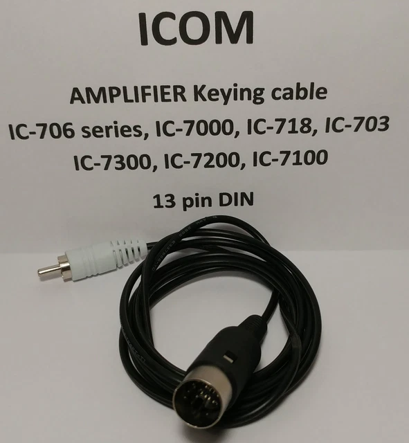 ICOM AMPLIFIER KEYING cable IC-706 IC-7000 IC-718 IC7100 IC-7300 13 pin ...
