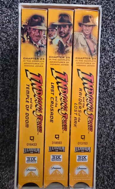 INDIANA JONES BOXED Set - 3 VHS Tapes - Plus Bonus VHS Used- Excellent ...