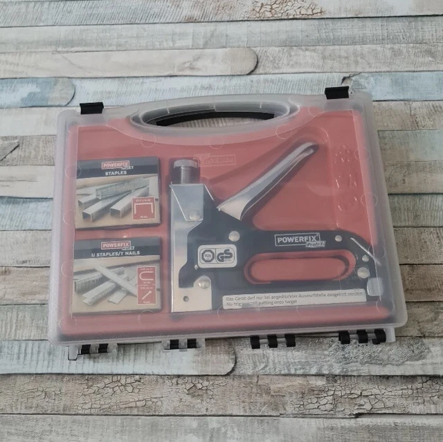 POWERFIX PROFI+ HAND-HELD Stapler Set With Carry Case & Staples £9.99 ...