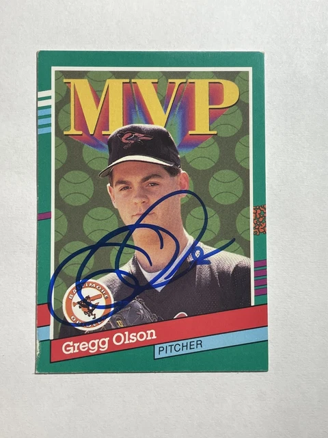 SIGNÉ GREGG OLSON 1990 Donruss MVP #393 Orioles de Baltimore EUR 2,77 ...