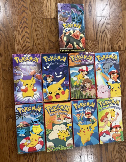 VINTAGE POKEMON VHS Lot Pikachu Machop Horsea Gangar Ash Misty 90s ...