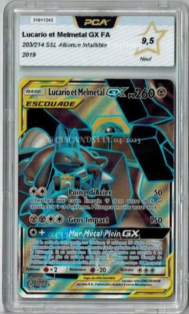 CARTE POKÉMON PCA Lucario et Melmetal GX FA 203/214 S&L Alliance Infaillible 9,5 EUR 201,39 ...