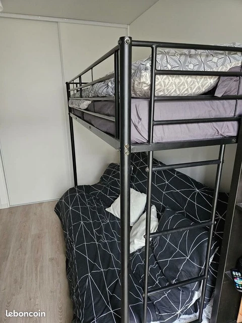 LIT MEZZANINE BANQUETTE clic clac 3 couchages avec un matelas neuf en ...