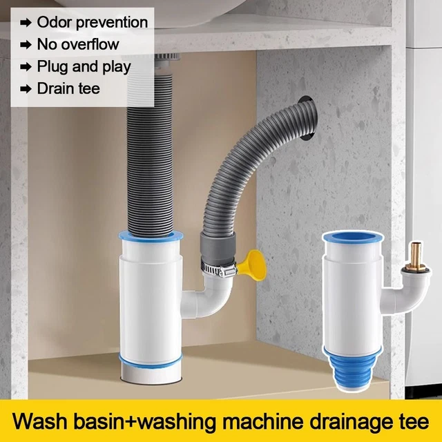 MULTI-CHANNEL SINK DRAIN Pipe Adapter Washing Machine Drainage Supplies ...