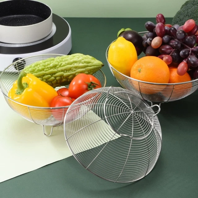 PACK OF 2 Modern Stainless Steel Wire Baskets for Fruits Vegetables ...