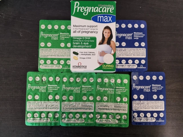 VITABIOTICS PREGNACARE MAX Tablets Plus Omega 9 CAPS/TABS TEAR IN FOIL ...
