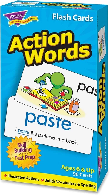 TREND ENTERPRISES: ACTION Words Skill Drill Flash Cards, Great for ...