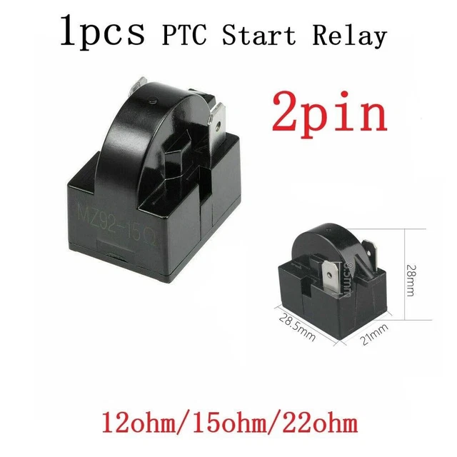 REFRIGERATOR PTC-STARTER RELAY Replacement 2-Pins Compressor Overload ...