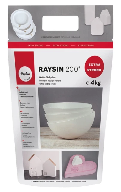RAYHER 34410102 POUDRE à mouler Raysin 200 blanc pour objets de grande taille... EUR 43,77 ...