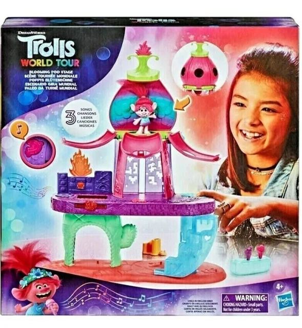 DREAMWORKS TROLLS WORLD Tour Blooming Pod Stage Playset Musical Toy £15 ...