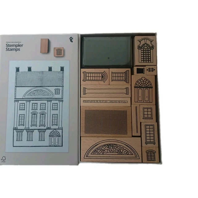FLYING TIGER HOUSE stamps & ink pad, unused, 12 pieces, lovely set £5. ...