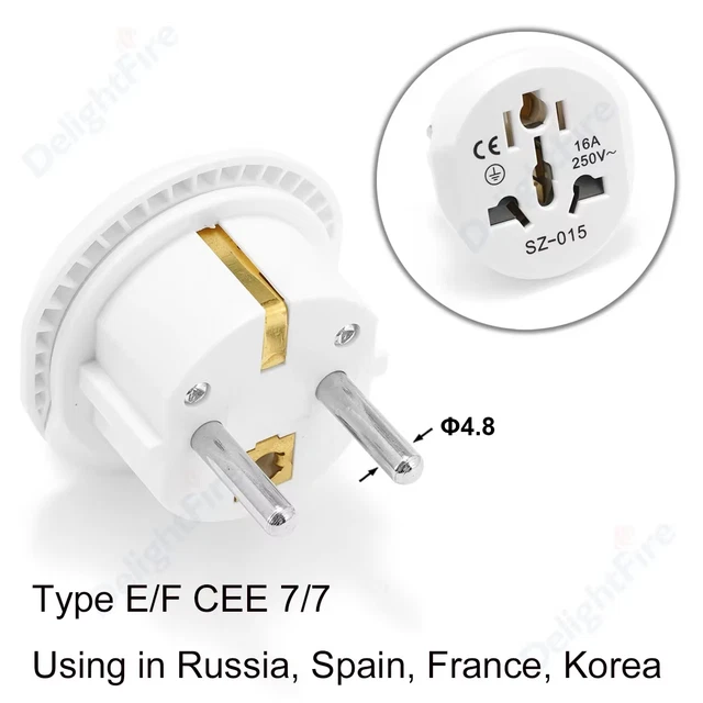 UNIVERSAL PLUG ADAPTER FR AU UK US to EU Travel Power Adapter American ...