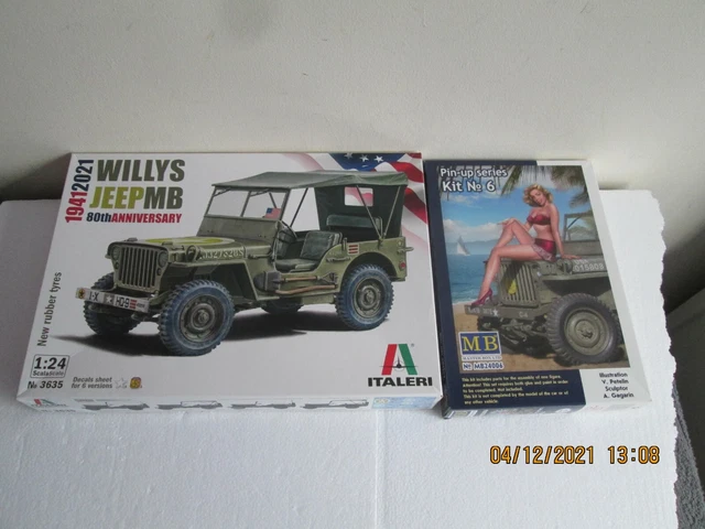 1/24 ITALERI WILLYS JEEP MB 80th ANN. + MB PIN UP NO.6 Retail £51 288g £27.99 - PicClick UK