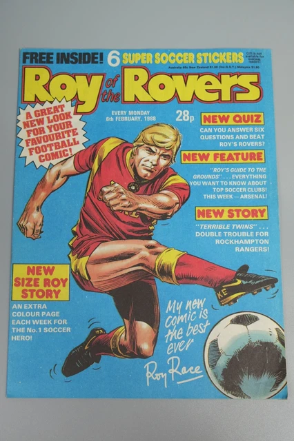 VINTAGE FOOTBALL MAGAZINE Comic: Roy of the Rovers 6th February 1988 ...